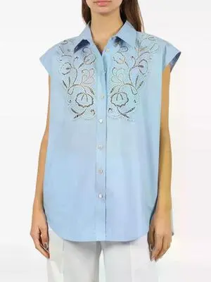 P.a.r.o.s.h Cotton Sleeveless Shirt - Blue