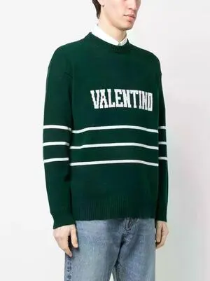 Valentino Garavani Logo-intarsia Crew-neck Jumper