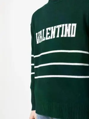 Valentino Garavani Logo-intarsia Crew-neck Jumper