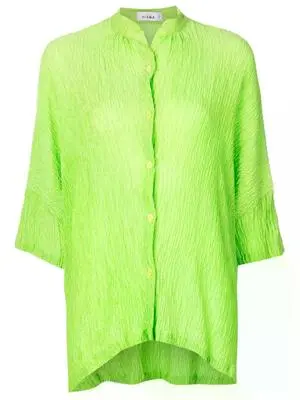 AMIR SLAMA Crinkled-finish Silk Shirt