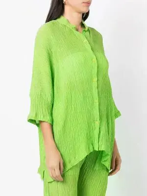 AMIR SLAMA Crinkled-finish Silk Shirt