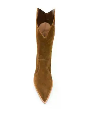 GIANVITO ROSSI Leather Cowboy Boots With Wooden Heel