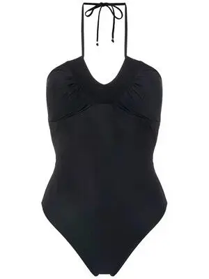 AMIR SLAMA Gathered Open Back One Piece - Black