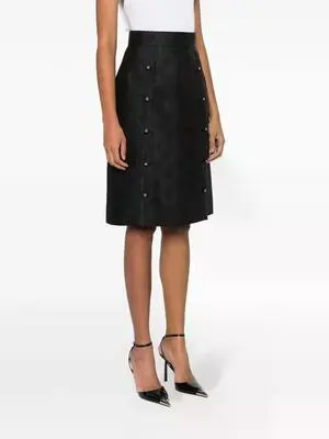 Dolce & Gabbana Jacquard Logo Knee-length Skirt