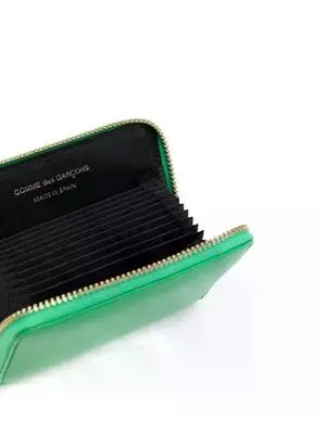 Comme Des Garçons Leather Zipped Wallet - Green