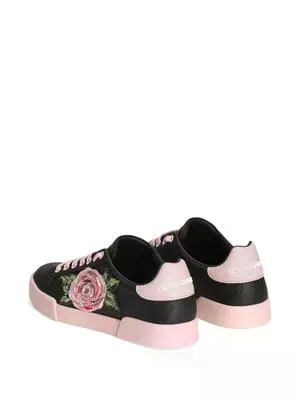 Dolce & Gabbana Floral-print Sneakers - Black