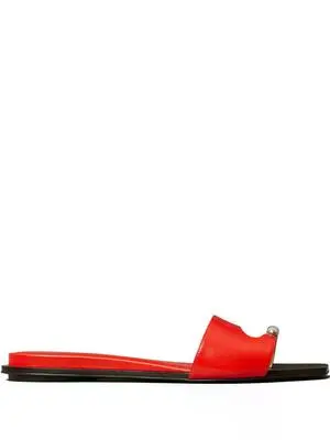 Tory Burch Pierced Open-toe Slide Sandals - Red