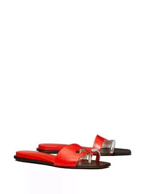Tory Burch Pierced Open-toe Slide Sandals - Red