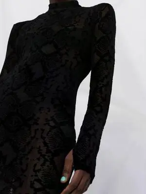 Philipp Plein Snakeskin-print Sheer Dress
