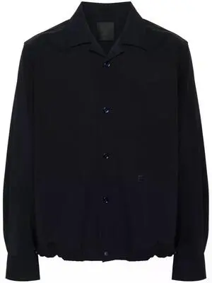 Givenchy Drawstring Wool-blend Shirt Jacket - Blue