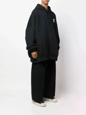 FUMITO GANRYU 2-way Oversized Pullover Hoodie - Black