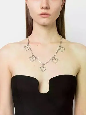Alessandra Rich Crystal Heart Necklace