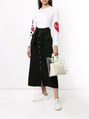 Play Comme Des Garcon Logo-print Crew Neck Top