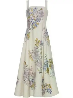 Adam Lippes Bella Midi Dress - Neutrals