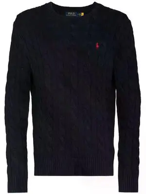 Polo Ralph Lauren Cable-knit Jumper With Embroidered Pony - Black