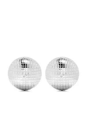 Yvonne Léon 9kt White Gold Disco Ball Stud Earrings - Silver