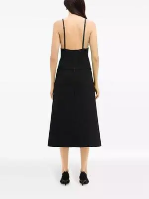 COURREGES Heritage Crepe-texture Midi Skirt