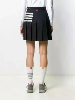 Thom Browne 4-bar Pleated Mini Skirt - Blue