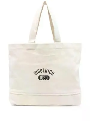 Woolrich Logo-print Canvas Tote Bag - Neutrals