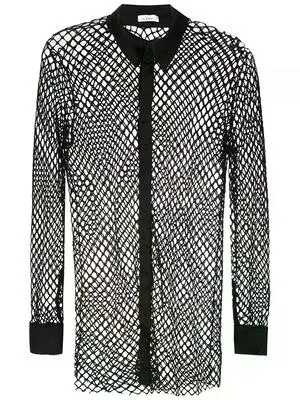 AMIR SLAMA Mesh Button-up Shirt