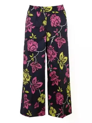 P.a.r.o.s.h Cotton Cropped Floral Print Trousers