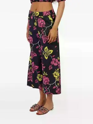 P.a.r.o.s.h Cotton Cropped Floral Print Trousers