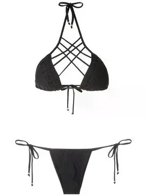 AMIR SLAMA Strappy Triangle Bikini Set - Black