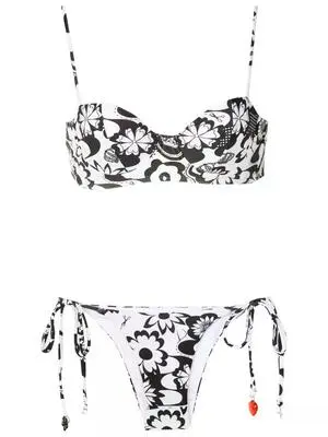 AMIR SLAMA Floral-print Bikini Set