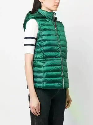 Tommy Hilfiger Padded Zip-up Gilet With Detachable Hood - Green