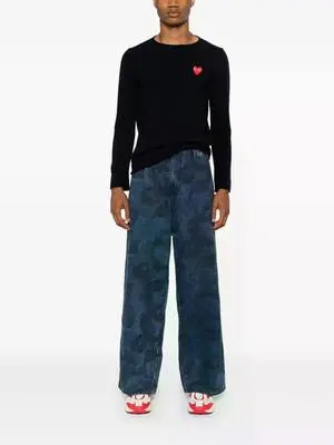 Play Comme Des Garcon Embroidered Logo Jumper - Blue
