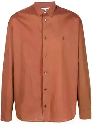 Études Studio Logo-embroidery Long-sleeve Shirt - Brown