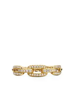 David Yurman 18kt Yellow Chain Link Diamond Ring