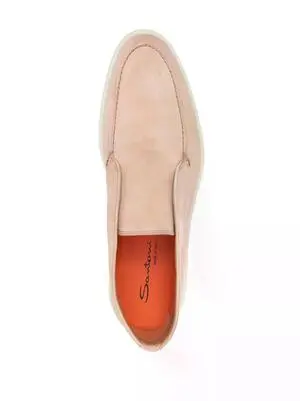 Santoni Almond-toe Suede Boots - Neutrals