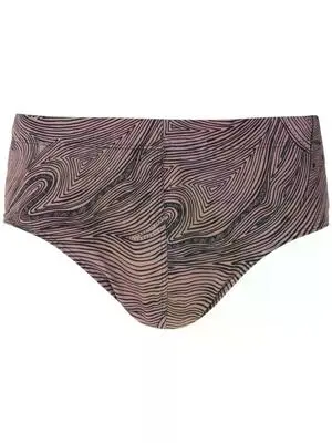 AMIR SLAMA Marajoara Print Trunks - Neutrals