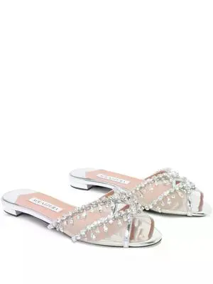 AQUAZZURA Temptation Crystal Sandals - Silver