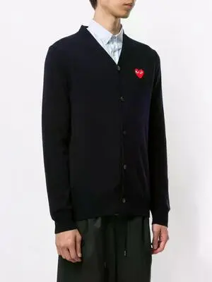 Play Comme Des Garcon Embroidered Logo Cardigan