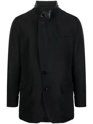 TOM FORD Leather-trim Single-breasted Blazer