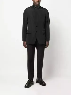 TOM FORD Leather-trim Single-breasted Blazer