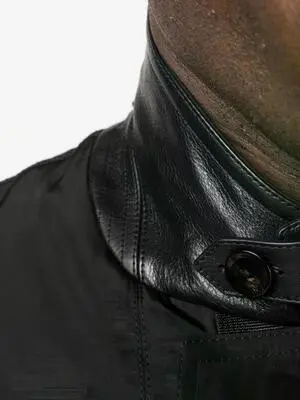 TOM FORD Leather-trim Single-breasted Blazer