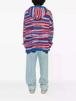 ERL Striped Intarsia-knit Hoodie