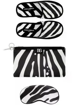 Dolce & Gabbana Zebra Print Travel Comfort Set - Black