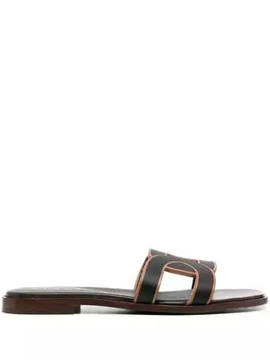 TOD'S Leather Logo Strap Sandals