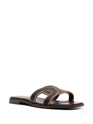 TOD'S Leather Logo Strap Sandals