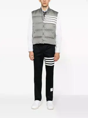 Thom Browne 4-bar Matte Nylon Down Vest - Grey