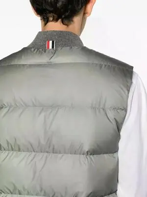 Thom Browne 4-bar Matte Nylon Down Vest - Grey