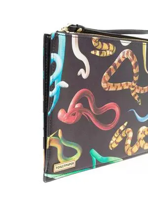 SELETTI Snake-print Wash Bag