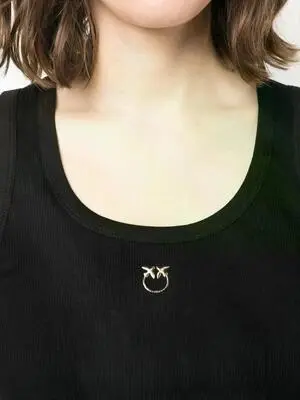 Pinko Embroidered Logo Ribbed Tank Top