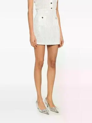 SELF-PORTRAIT Sequined Crochet Mini Skirt
