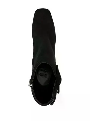 SERGIO ROSSI 85mm Square-toe Leather Boots
