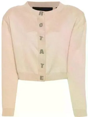 ROTATE BY BIRGER CHRISTENSEN Logo-lettering Cardigan - Neutrals